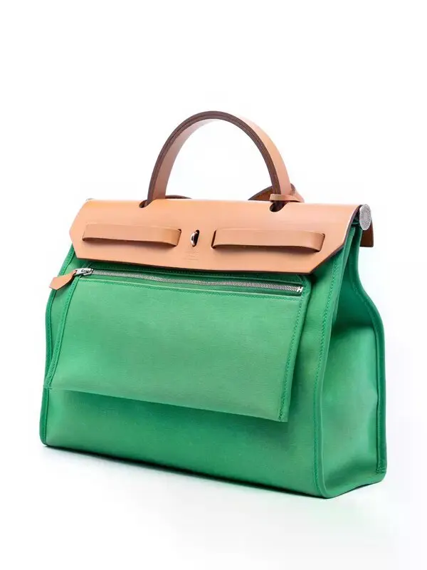 Hermès 2016 Toile Herbag Zip 31 Satchel - Green