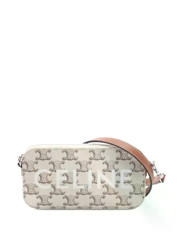 Celine Triomphe Coated Canvas Horizontal Pouch - White