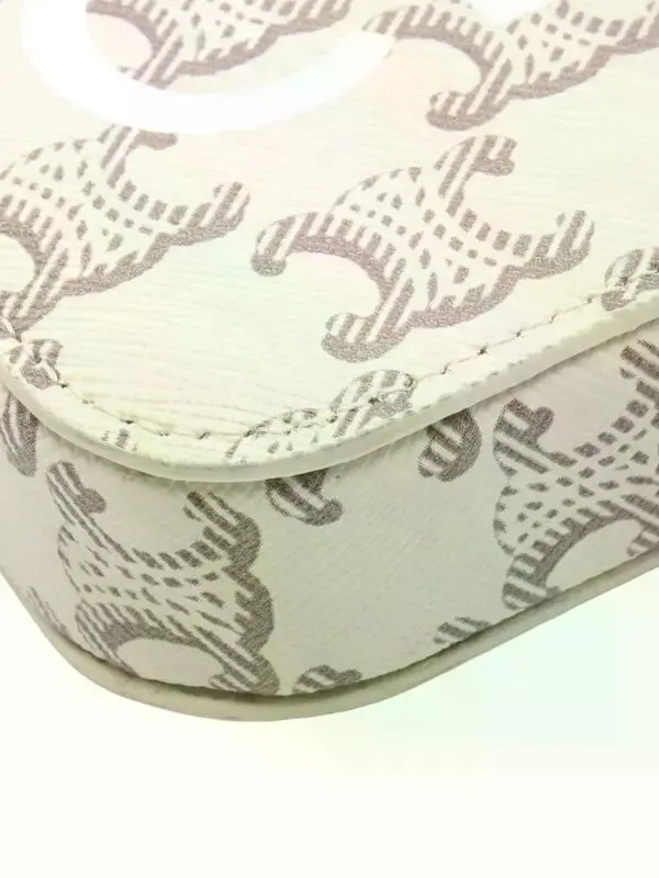 Celine Triomphe Coated Canvas Horizontal Pouch - White