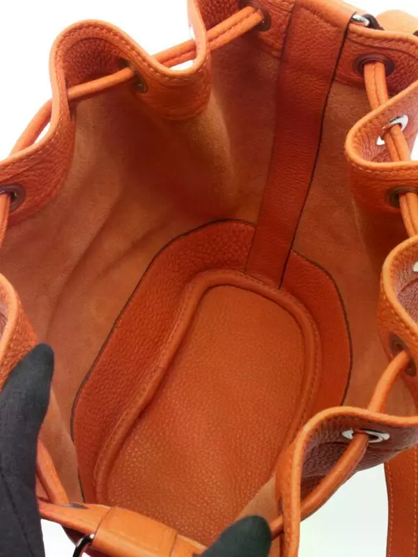 Hermès 2008 Taurillon Clemence Market Pm Bucket Bag - Orange
