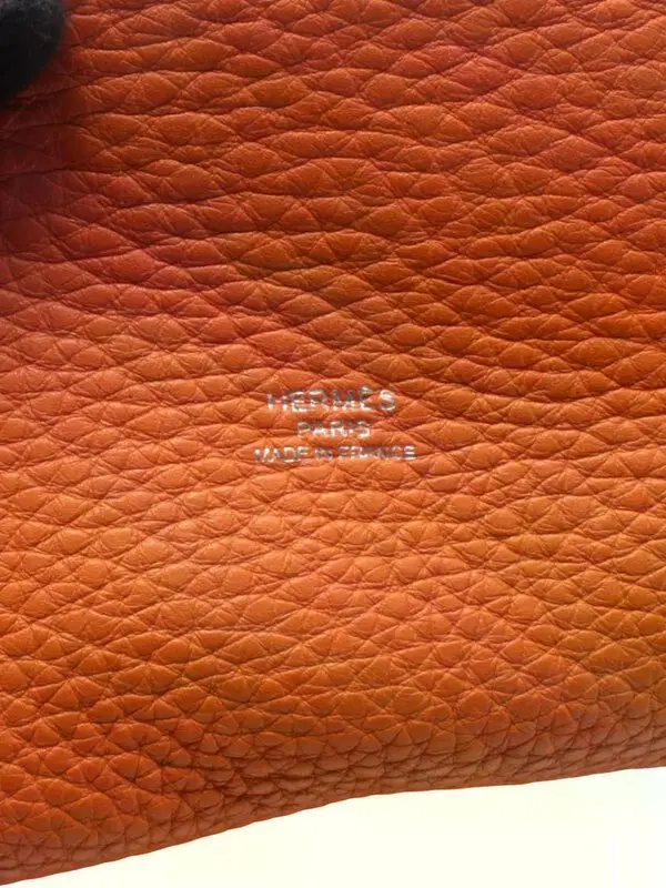 Hermès 2008 Taurillon Clemence Market Pm Bucket Bag - Orange