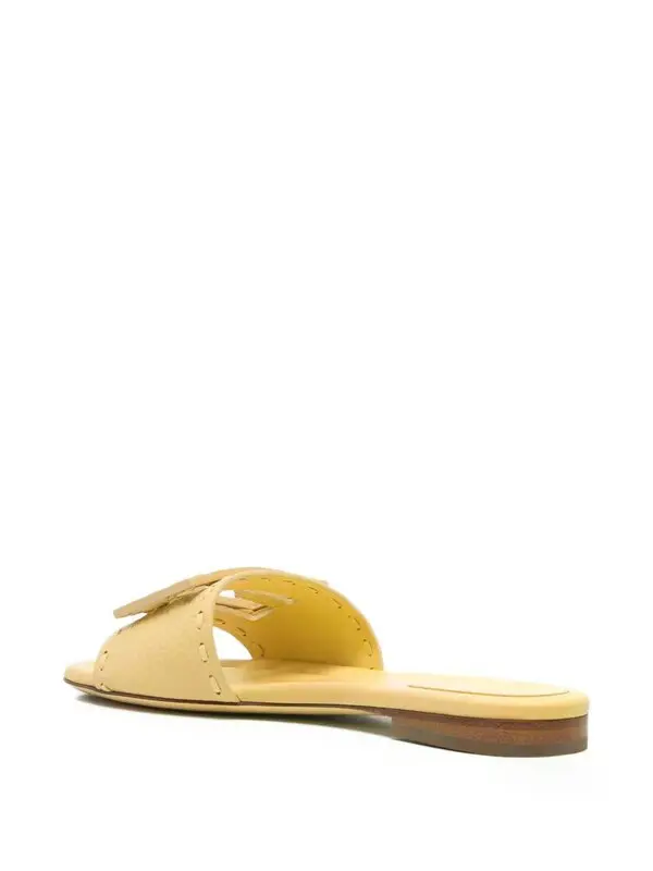 Fendi Logo-detail Slides - Yellow