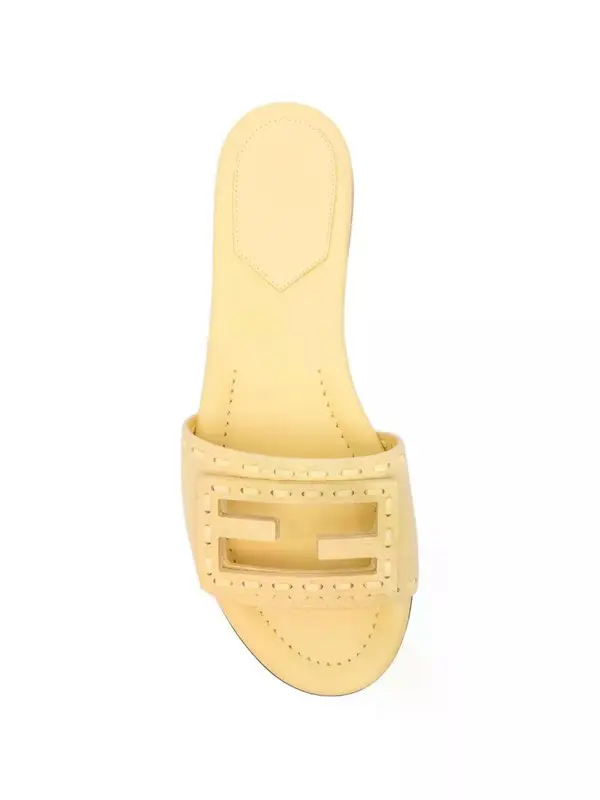 Fendi Logo-detail Slides - Yellow