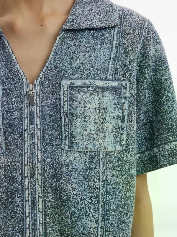 CRUSH COLLECTION Zip-up Short-sleeve Cardigan