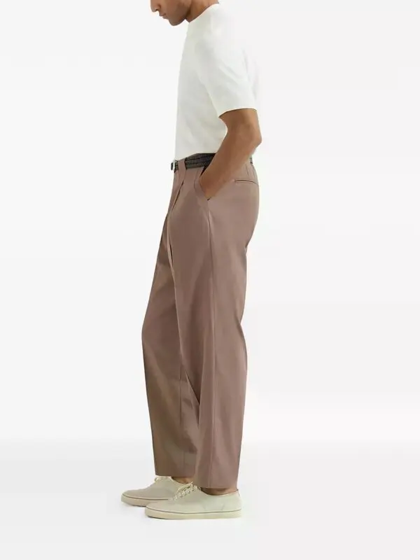 Brunello Cucinelli Cotton Crêpe Batavia Trousers With Pleat