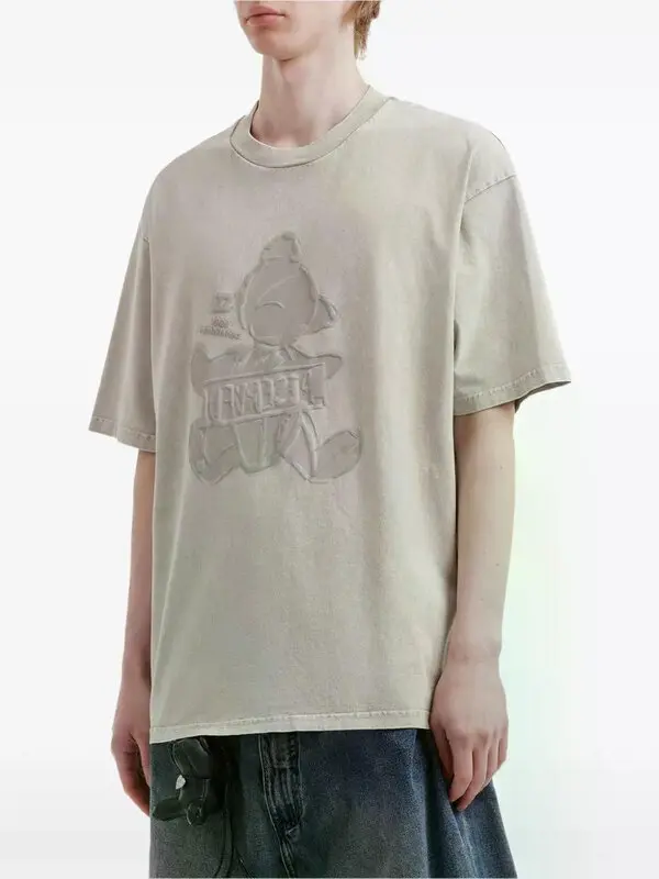 Izzue Embossed-graphic T-shirt - Neutrals