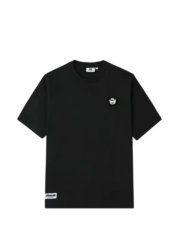 CHOCOOLATE Embroidered Bear-patch T-shirt - Black