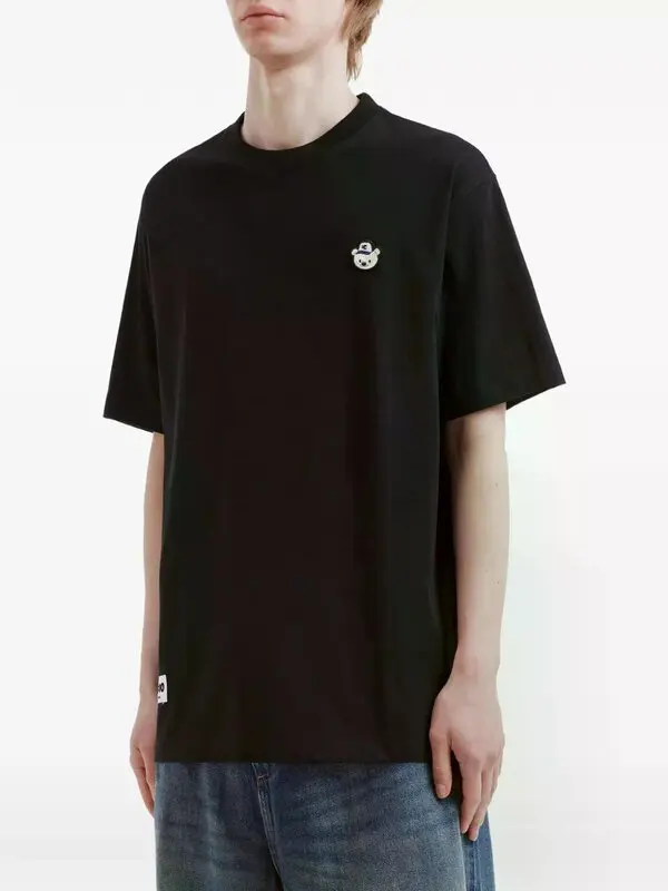 CHOCOOLATE Embroidered Bear-patch T-shirt - Black