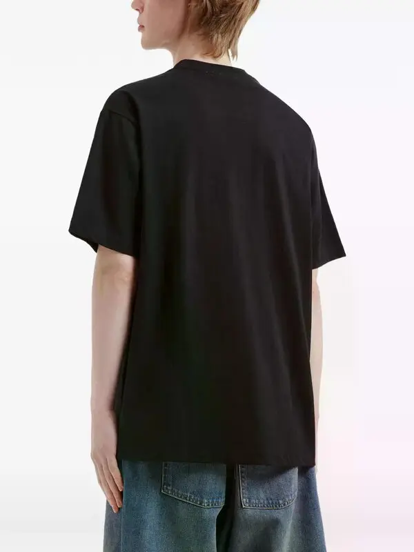 CHOCOOLATE Embroidered Bear-patch T-shirt - Black
