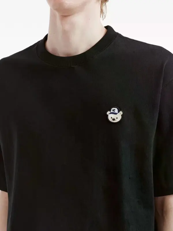 CHOCOOLATE Embroidered Bear-patch T-shirt - Black