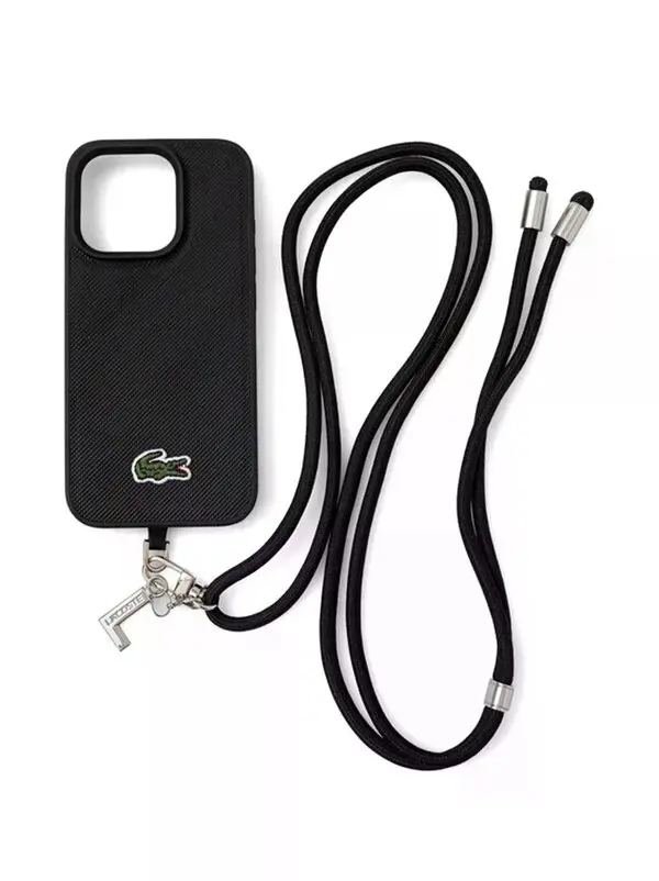 Lacoste Croc-motif Iphone 15 Pro Case - Black