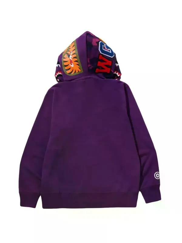 A BATHING APE Color Camo Shark Full-zip Hoodie - Purple