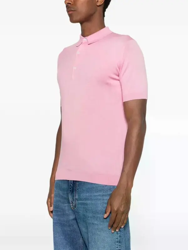 John Smedley Adria Cotton Polo Shirt - Pink