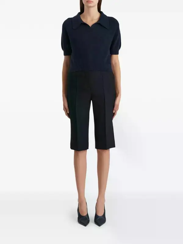 Khaite Leni Knit Polo Sweater - Blue
