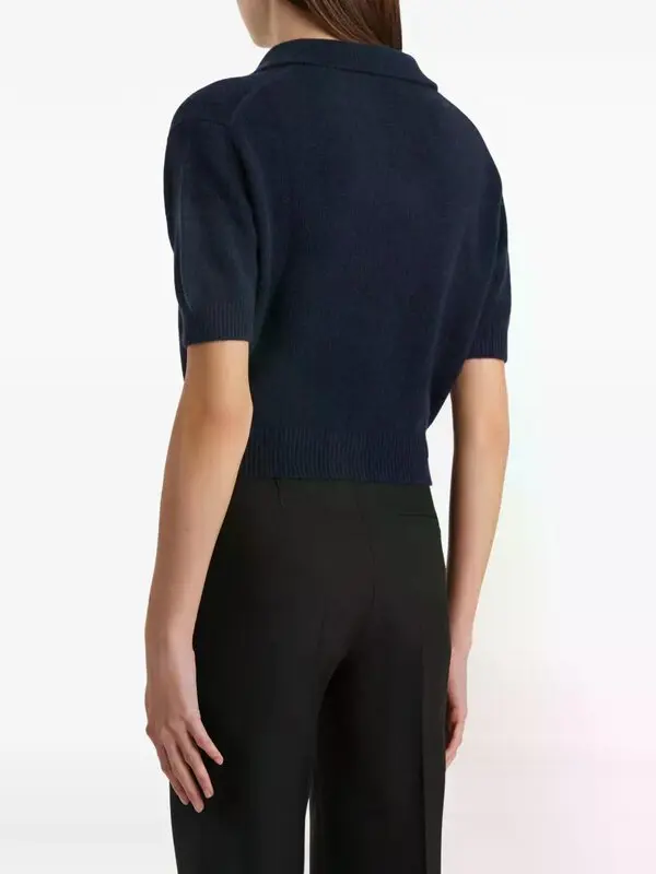 Khaite Leni Knit Polo Sweater - Blue