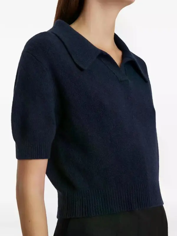 Khaite Leni Knit Polo Sweater - Blue
