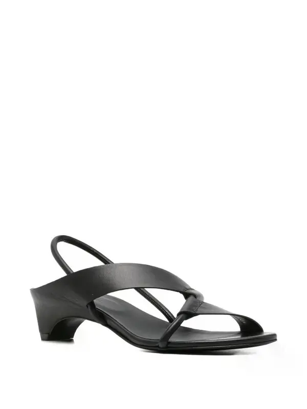 DEL CARLO Knotted Strap Sandals - Black