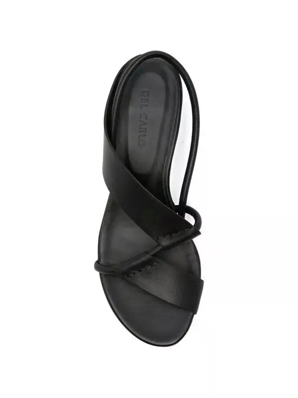 DEL CARLO Knotted Strap Sandals - Black