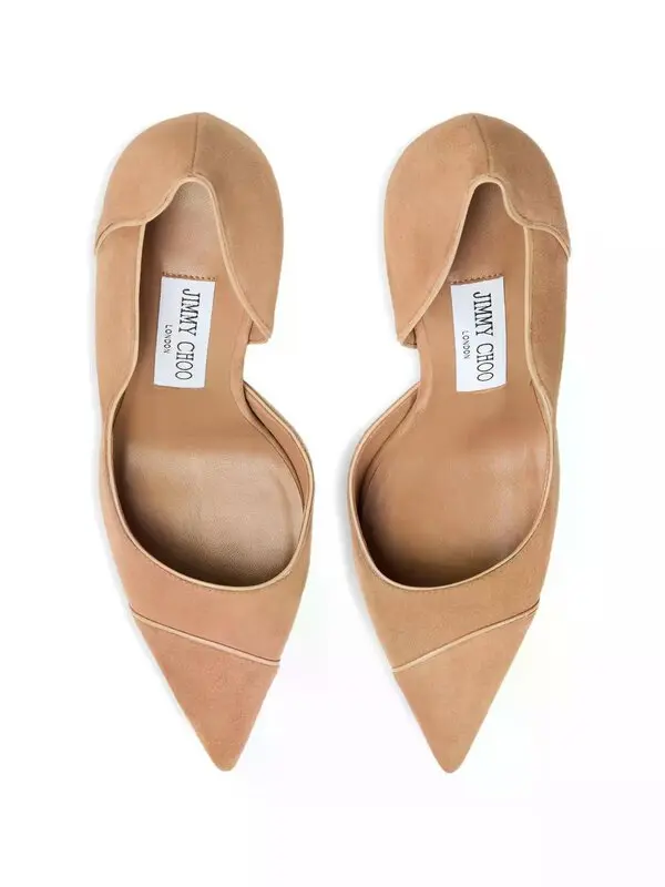 JIMMY CHOO Brigitte Suede Pointed Toe Stiletto Pumps - Neutrals