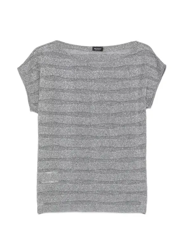 NEERA Striped Lurex T-shirt - Grey