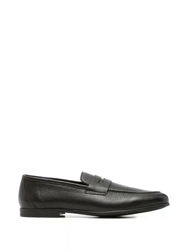 Canali Penny Leather Loafers - Brown