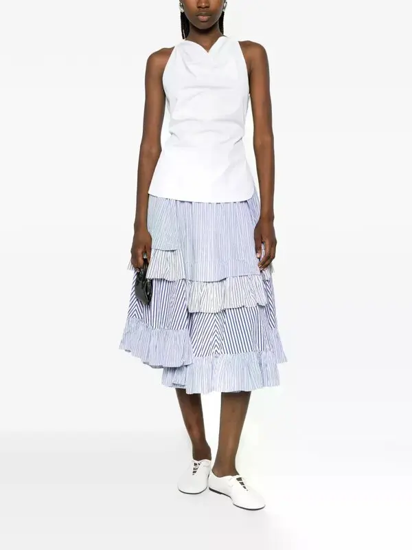 Comme Des Garçons Striped Midi Skirt