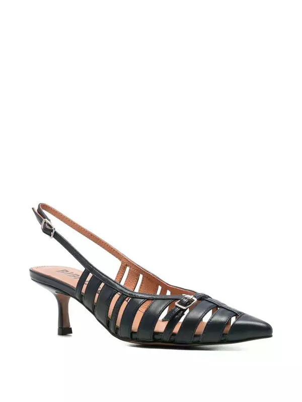 BIBI LOU Ali Buckled Leather Pumps - Blue