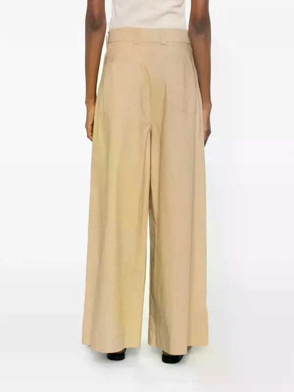 SOLOTRE Pleated Belted Palazzo Trousers
