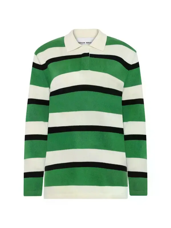 EMERSON RENALDI Striped Polo Top