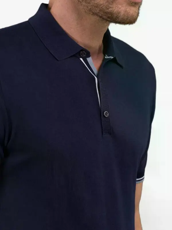 MOORER Adolfo-cre Button-fastening Polo Shirt
