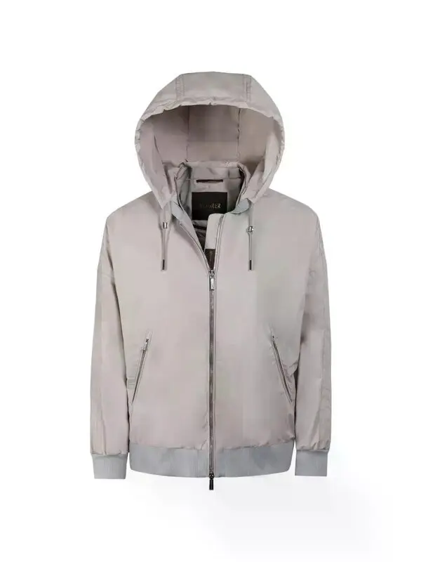 MOORER Ghenda Hooded Ribbed Jacket - Neutrals
