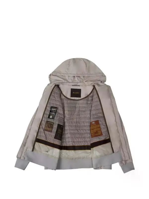 MOORER Ghenda Hooded Ribbed Jacket - Neutrals