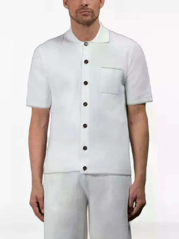 MOORER Kenith Chest-pocket Short-sleeve Shirt - White