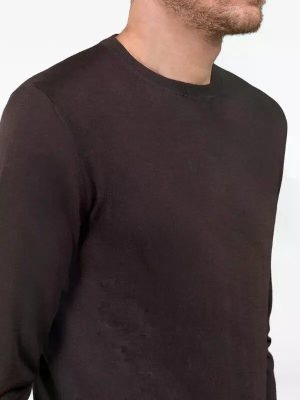 MOORER Orvieto Long-sleeve Sweater - Brown