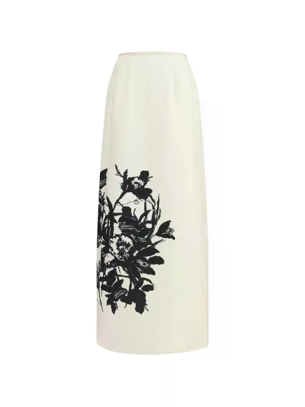 CRIDA MILANO Floral-print Maxi Skirt - Neutrals