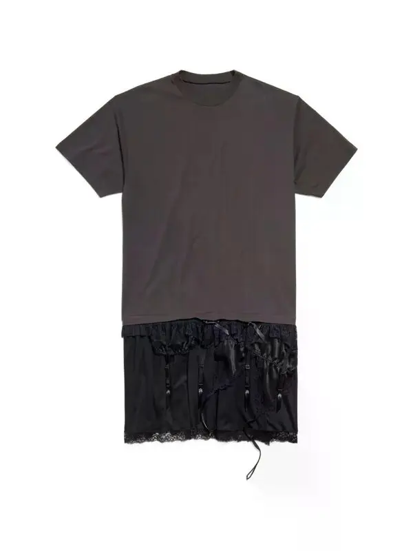 Balenciaga Lingerie Cotton Mini T-shirt Dress - Grey