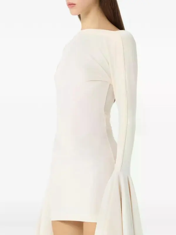 Blumarine Lace-trimmed Flared-sleeve Mini Dress