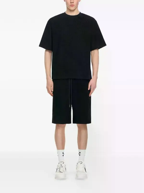 Off-White Logo-pattern Terrycloth T-shirt - Black