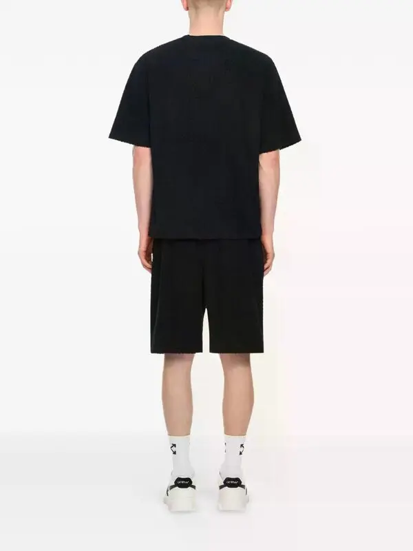 Off-White Logo-pattern Terrycloth T-shirt - Black