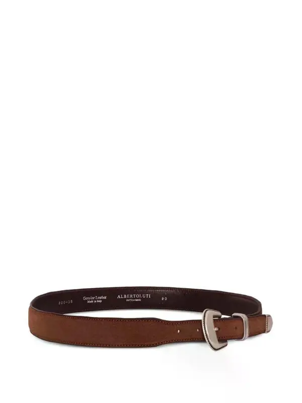 ALBERTO LUTI Embellished Double Wrap Leather Belt