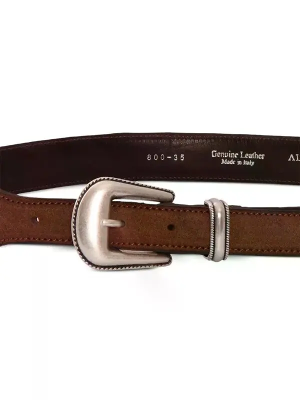 ALBERTO LUTI Embellished Double Wrap Leather Belt