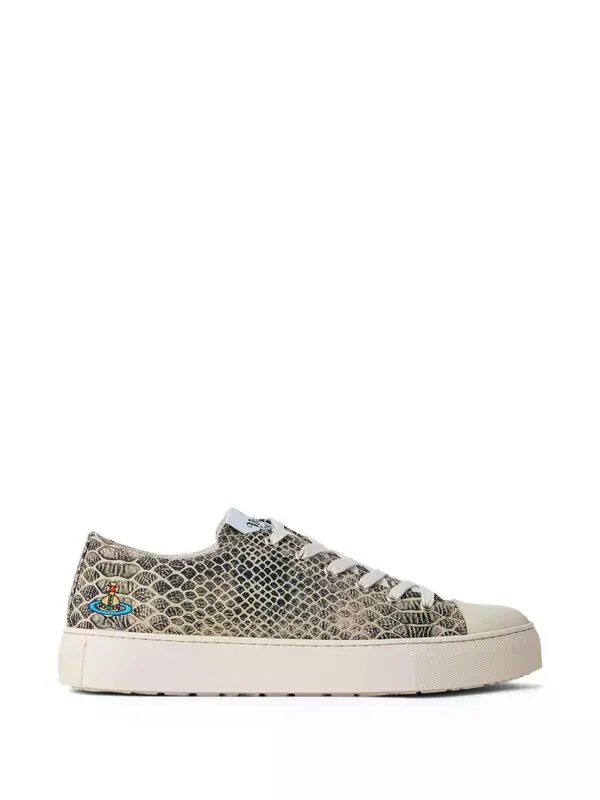 VIVIENNE WESTWOOD Plimsoll Snake-effect Low-top Sneakers