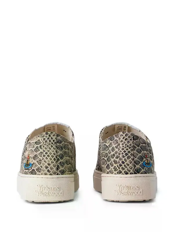 VIVIENNE WESTWOOD Plimsoll Snake-effect Low-top Sneakers