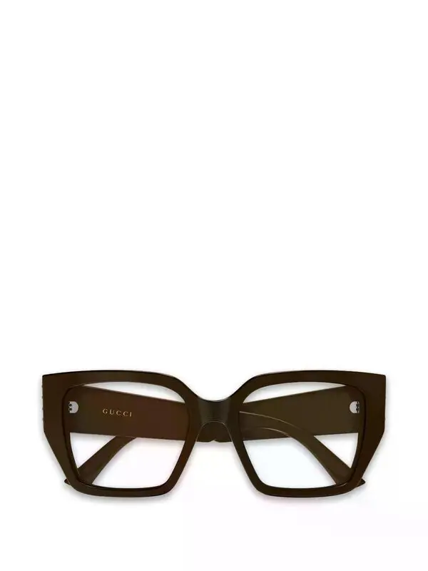 Gucci Logo-lettering Glasses - Brown