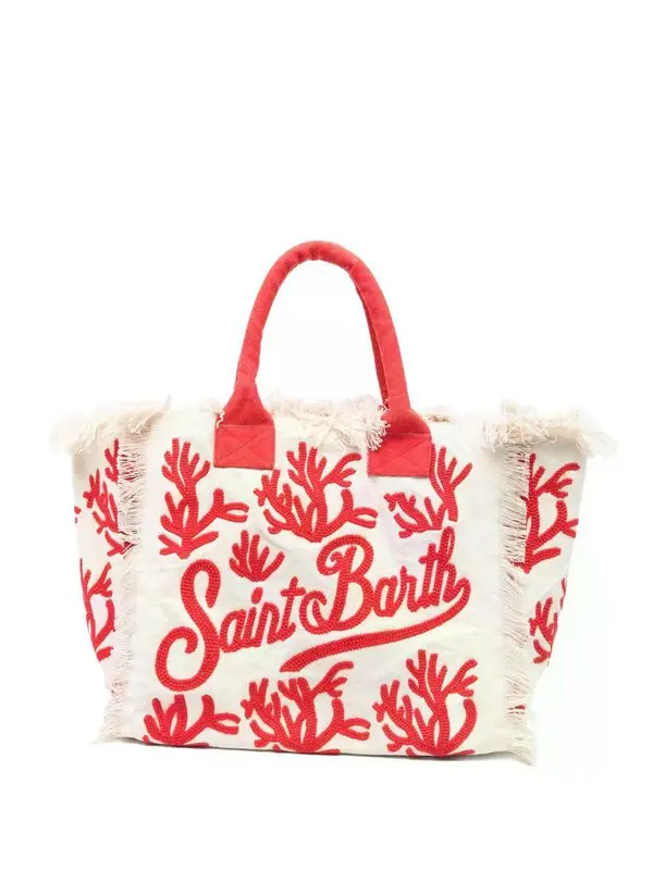 MC2 SAINT BARTH Logo-embroidered Tote Bag - Neutrals
