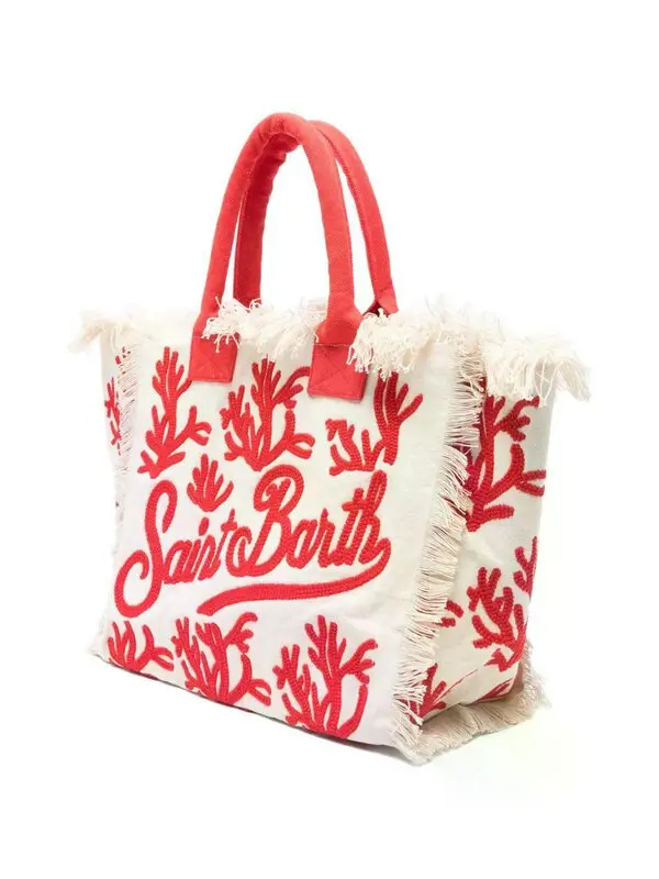 MC2 SAINT BARTH Logo-embroidered Tote Bag - Neutrals
