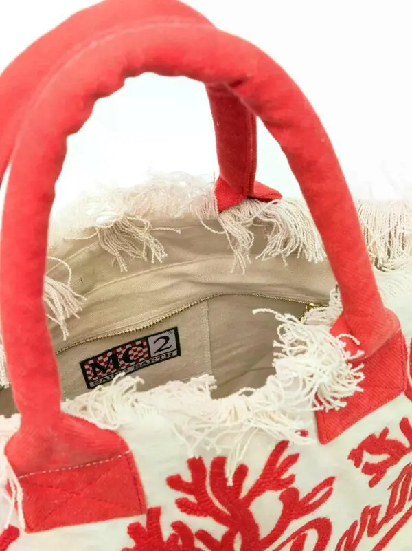 MC2 SAINT BARTH Logo-embroidered Tote Bag - Neutrals