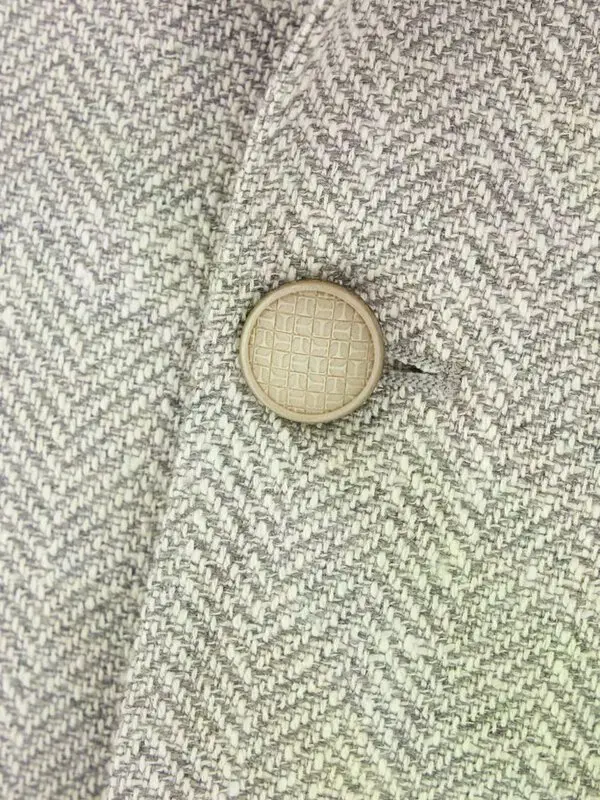 Tagliatore Herringbone Button Jacket - Grey