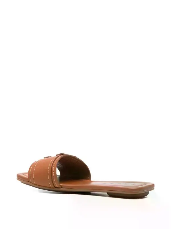 Hogan H685 Logo Detail Sandals - Brown
