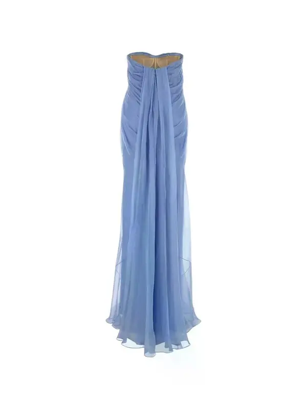 Alexander McQueen Draped Bustier Maxi Dress